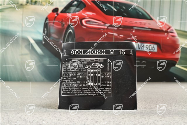 TEILE.COM | Tire and loading information sticker / new / 911 996 / 001 ...