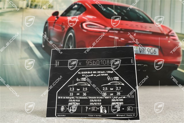 TEILE.COM | Identification / notice sticker for tire pressure / new ...