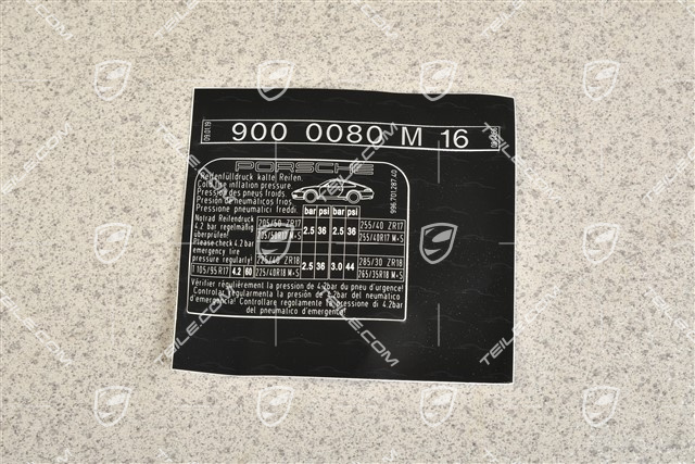 TEILE.COM | Tire and loading information sticker / new / 911 996 / 001 ...