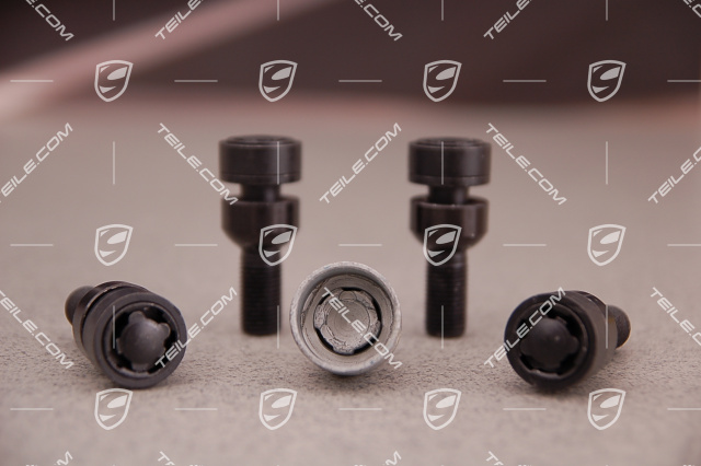 TEILE.COM | Anti-theft wheel bolt set, incl. adapter, black, for ...