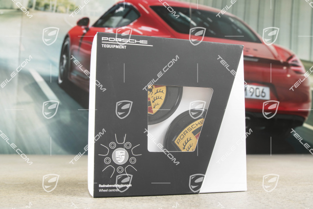 TEILE.COM | Wheel hub set (4 pcs.), black gloss/black gloss / new ...